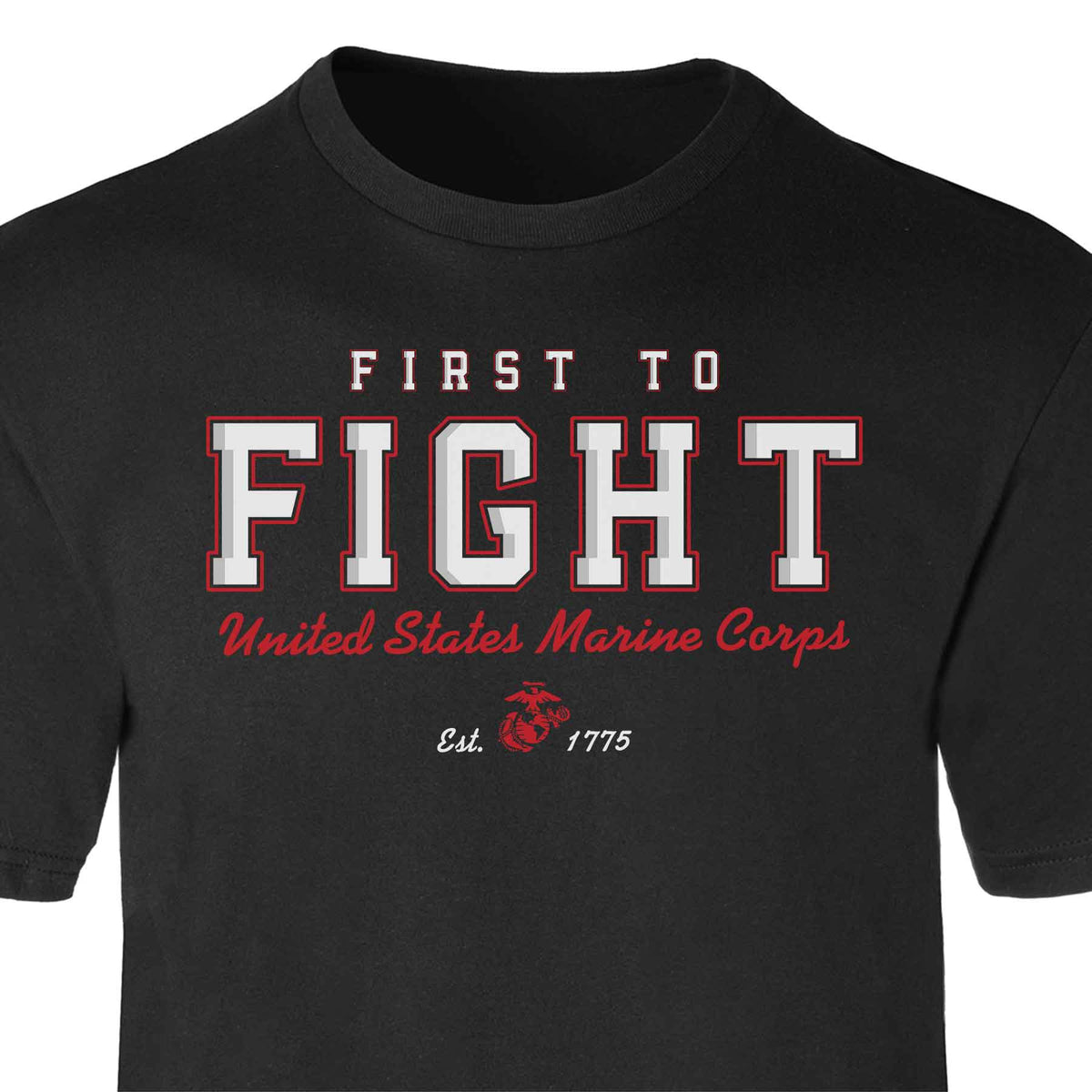 USMC First To Fight T-shirt | Bold Marine Corps Design – SGT GRIT