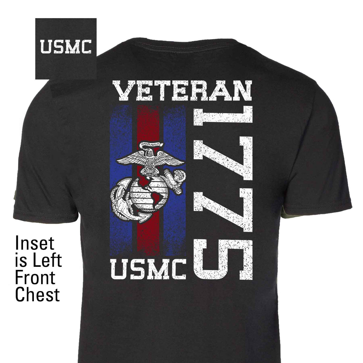 USMC Blood Stripe Veteran T-Shirt | Marine Corps Tee – SGT GRIT
