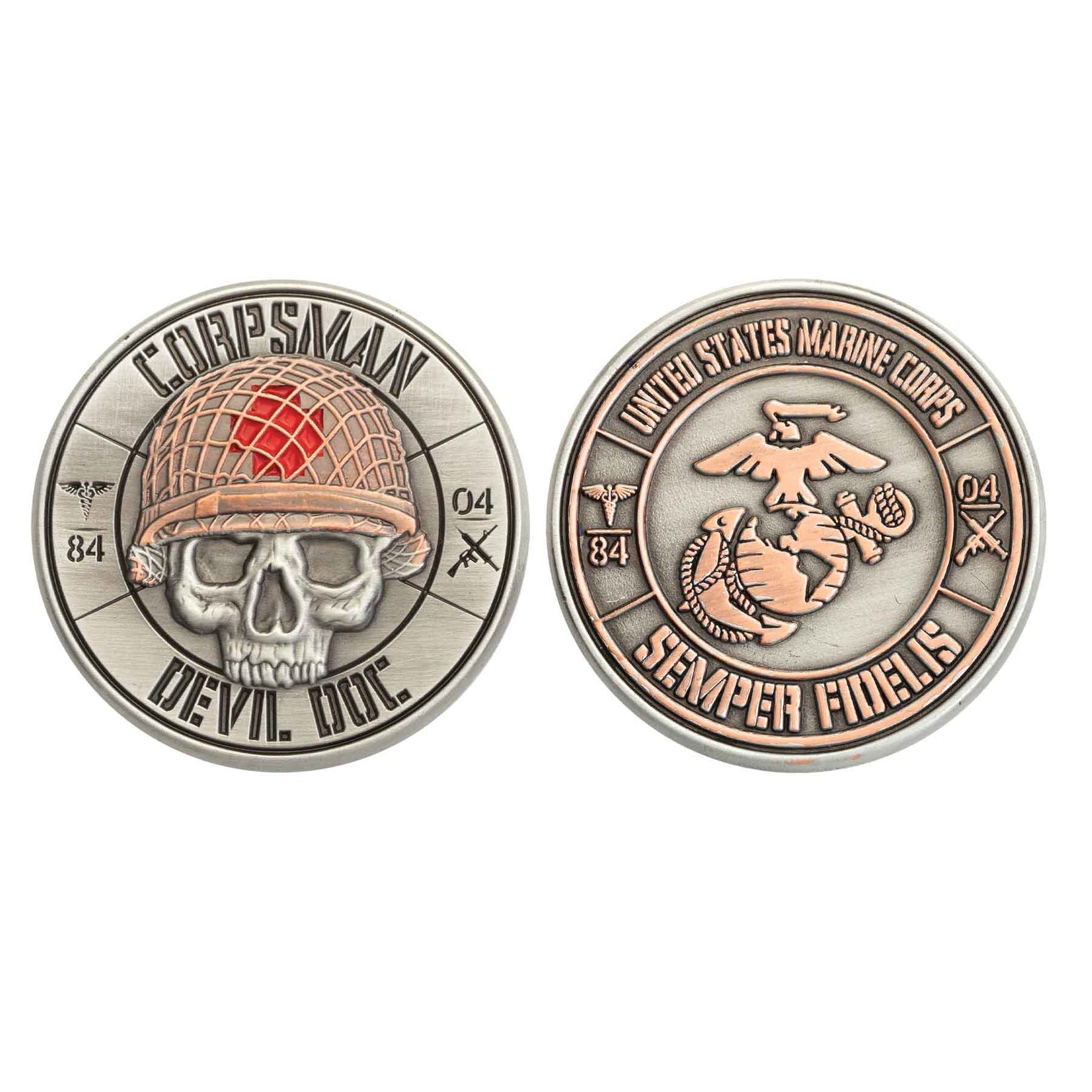 Corpsman Devil Doc Challenge Coin – SGT GRIT