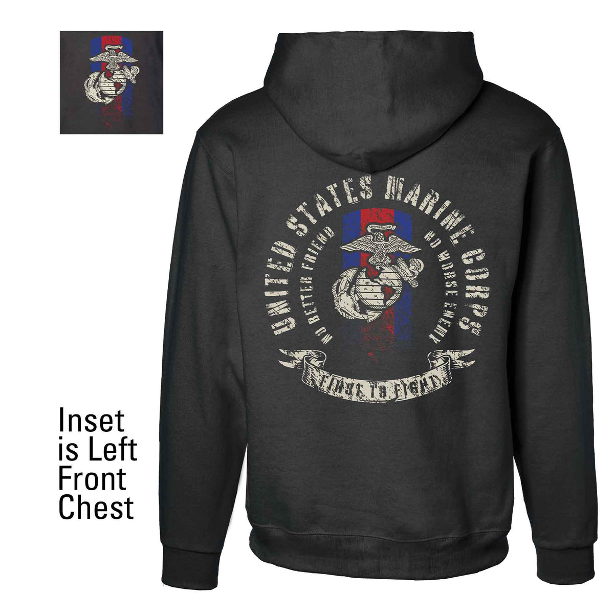 USMC Blood Stripe EGA Hoodie - Proud Marine Corps Apparel – SGT GRIT