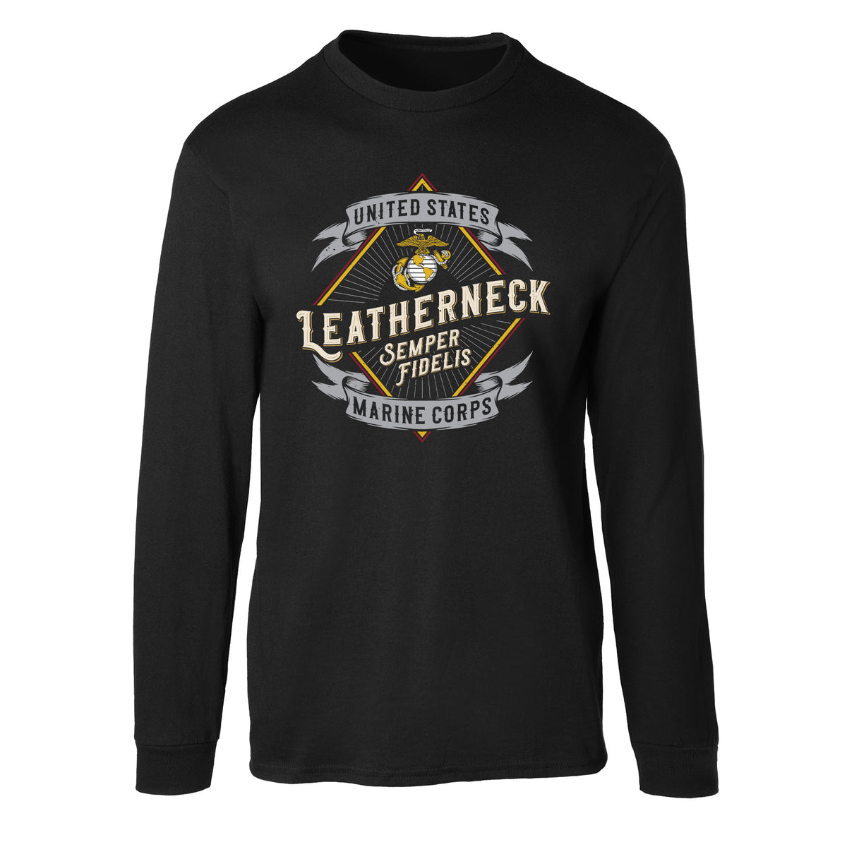 Marines Leatherneck Diamond Long Sleeve Shirt – Semper Fi USMC Tee ...