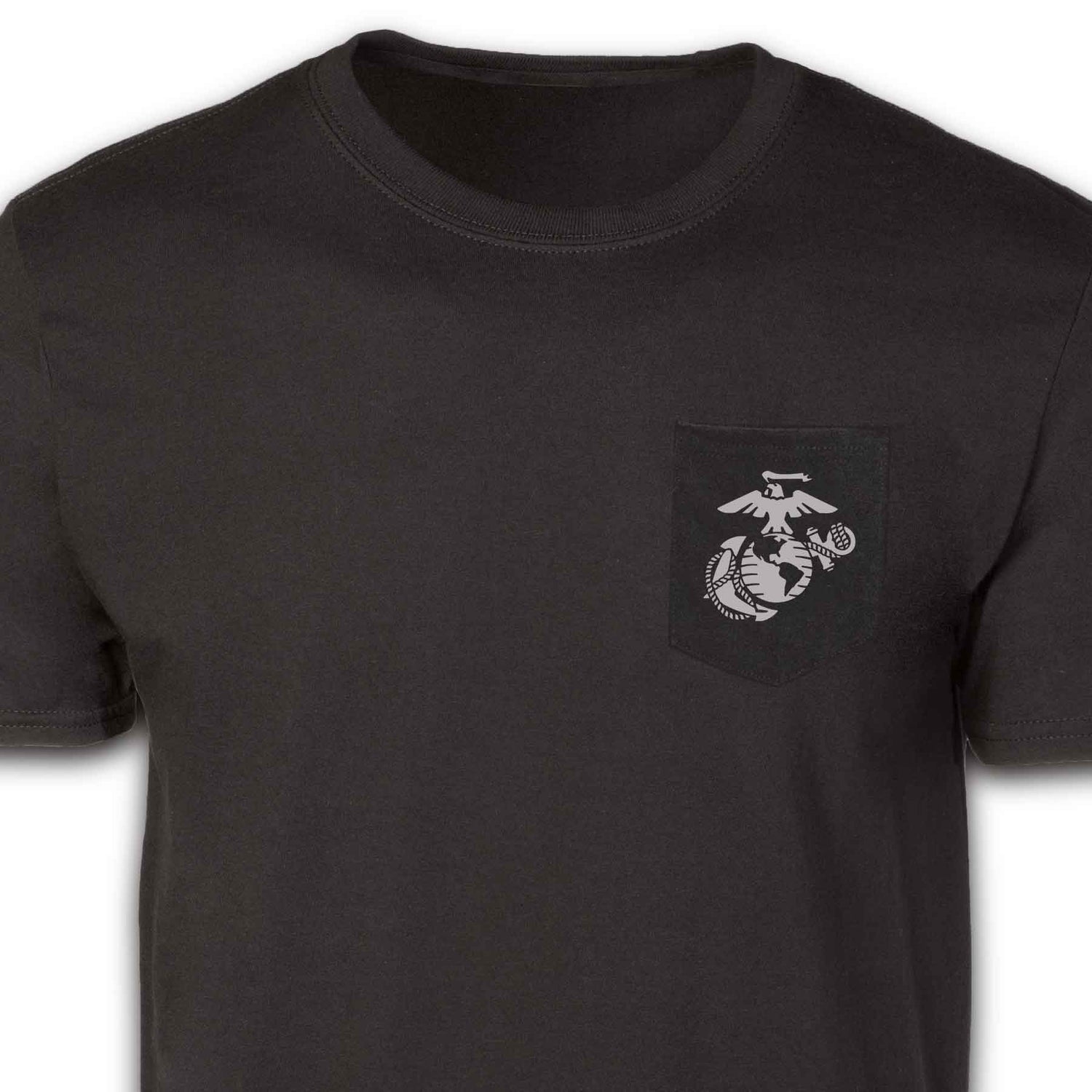 USMC Devil Dog Back With Front Pocket T-shirt, Gray EGA – SGT GRIT