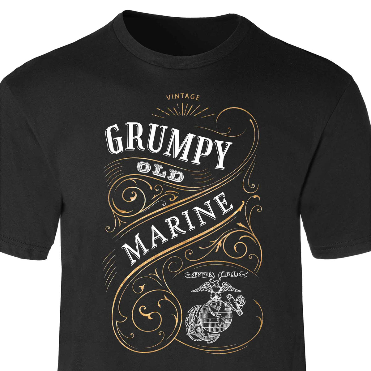 Grumpy Old Marine Vintage EGA Full Front T-shirt – SGT GRIT