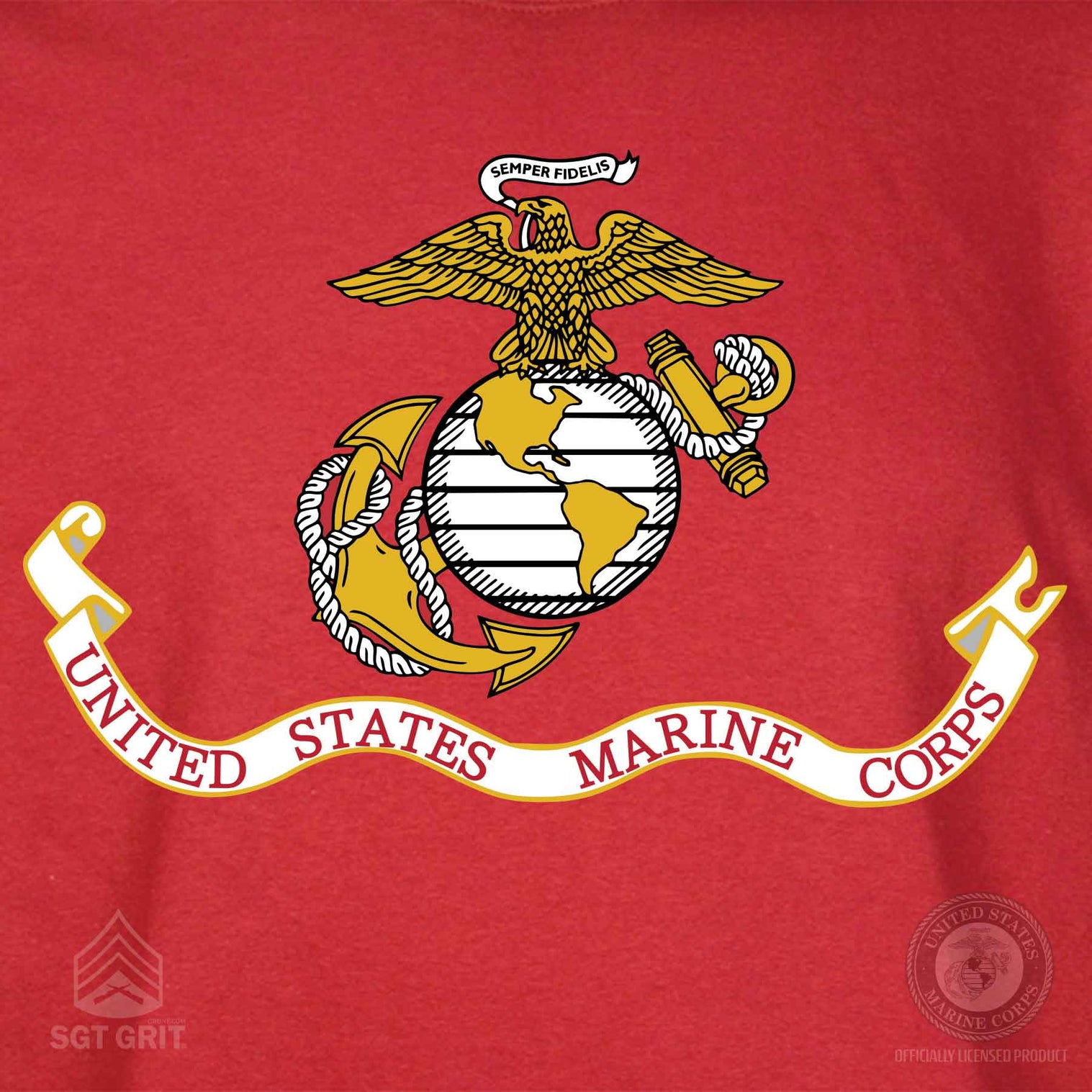 Marine Corps Red T-Shirt with EGA - SGT GRIT