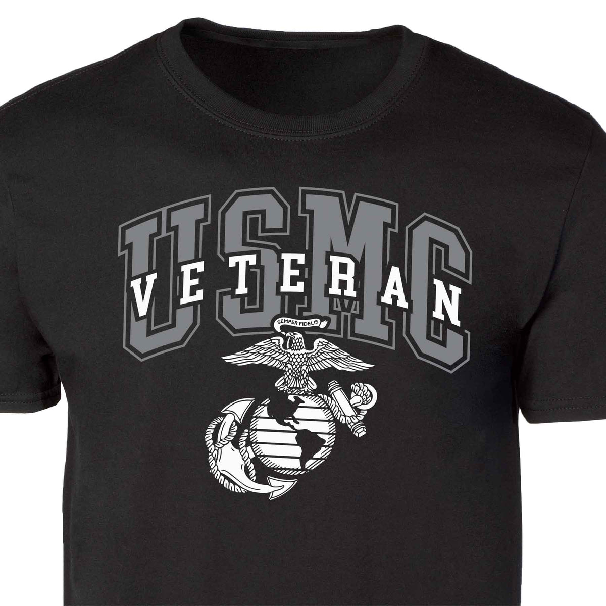 USMC Veteran T-Shirt with Eagle, Globe, and Anchor Emblems — SGT GRIT