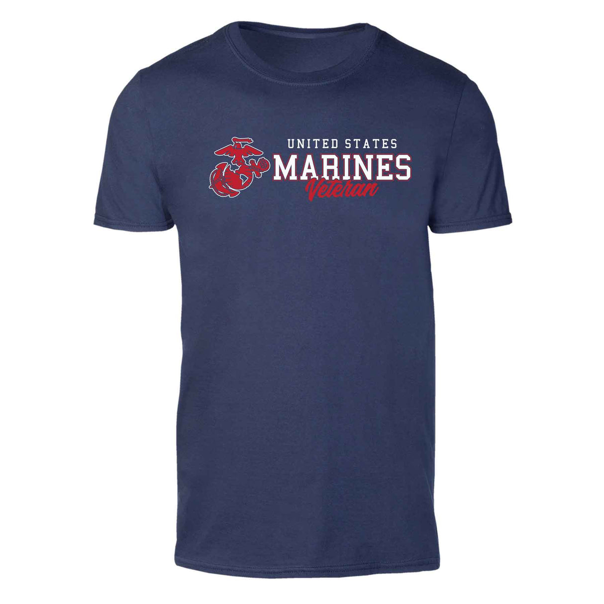 USMC Veteran Script T-Shirt with Eagle, Globe, and Anchor Emblem – SGT GRIT