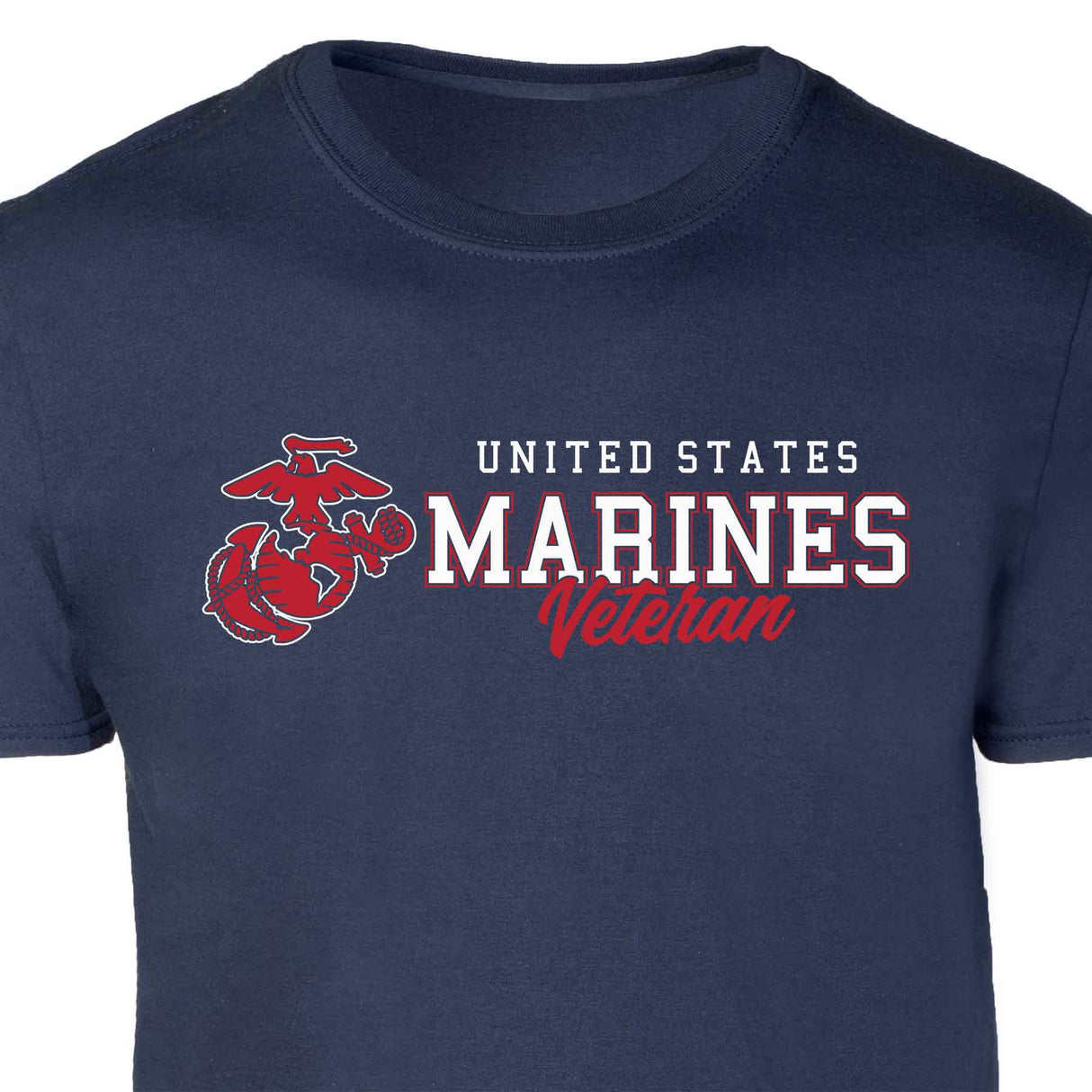 USMC Veteran Script T-Shirt with Eagle, Globe, and Anchor Emblem – SGT GRIT