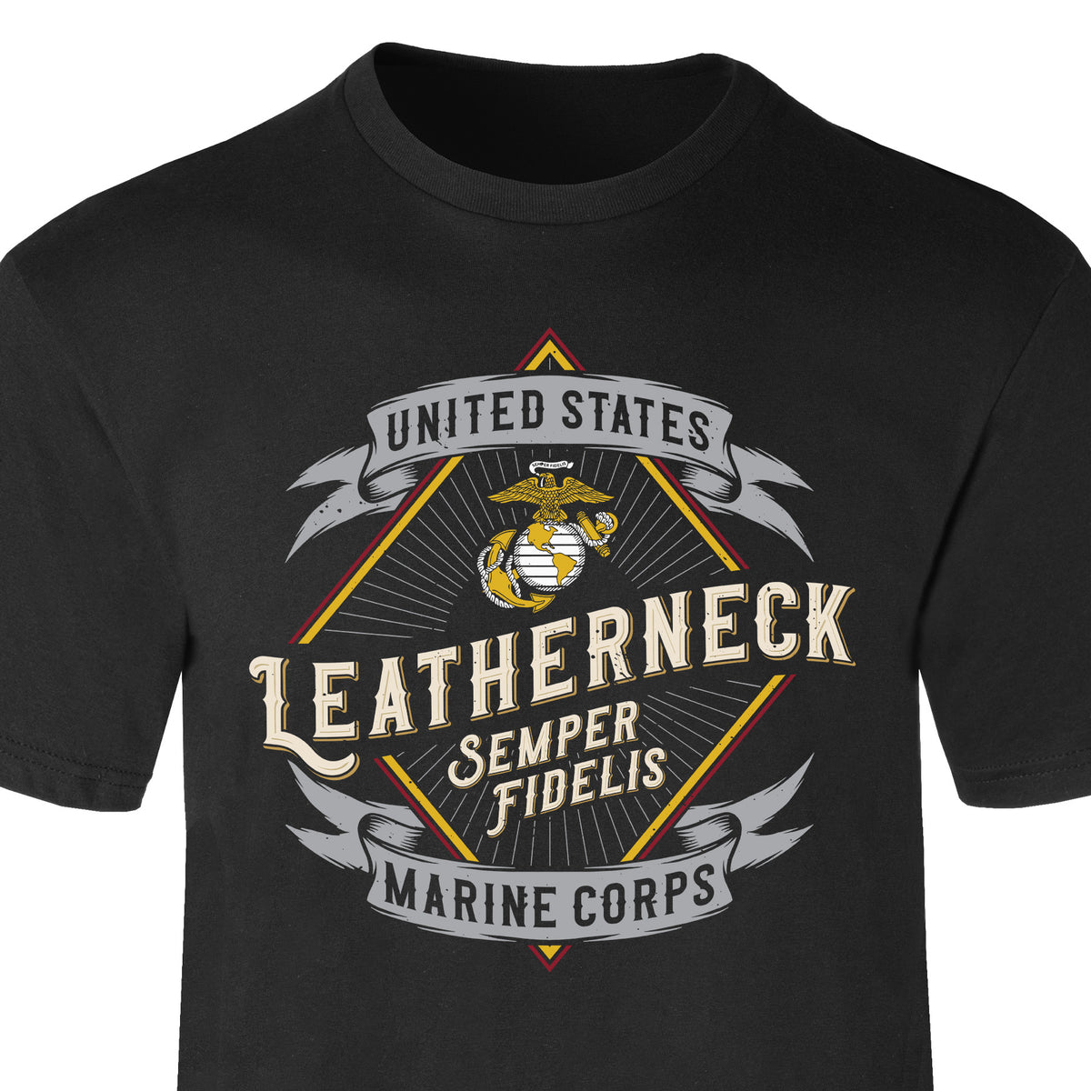 Marines Leatherneck Diamond T-Shirt – Semper Fi USMC Tee – SGT GRIT