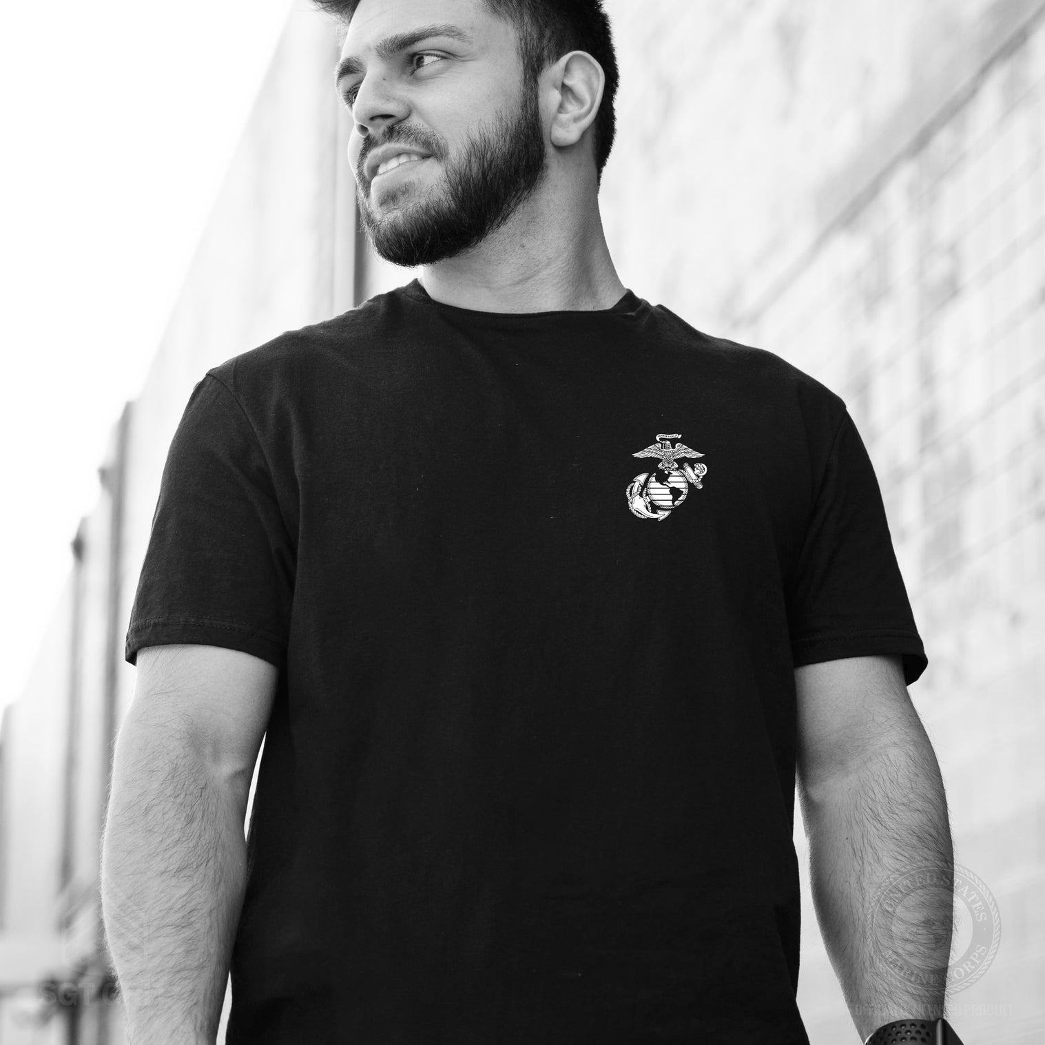 USMC Veteran Tonal T-Shirt – Subtle Marine Pride | Back Design – SGT GRIT