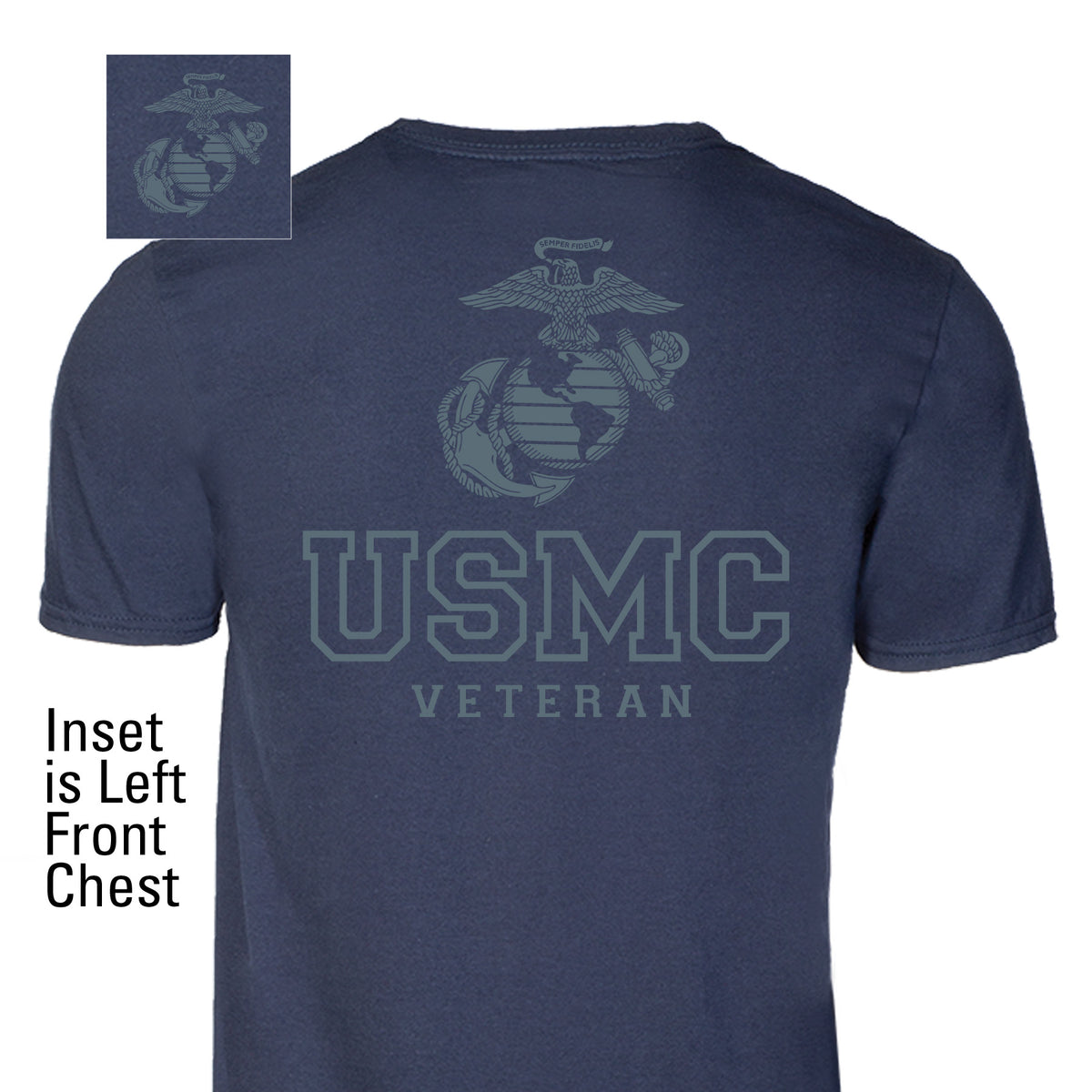 USMC Veteran Tonal T-Shirt – Subtle Marine Pride | Back Design – SGT GRIT