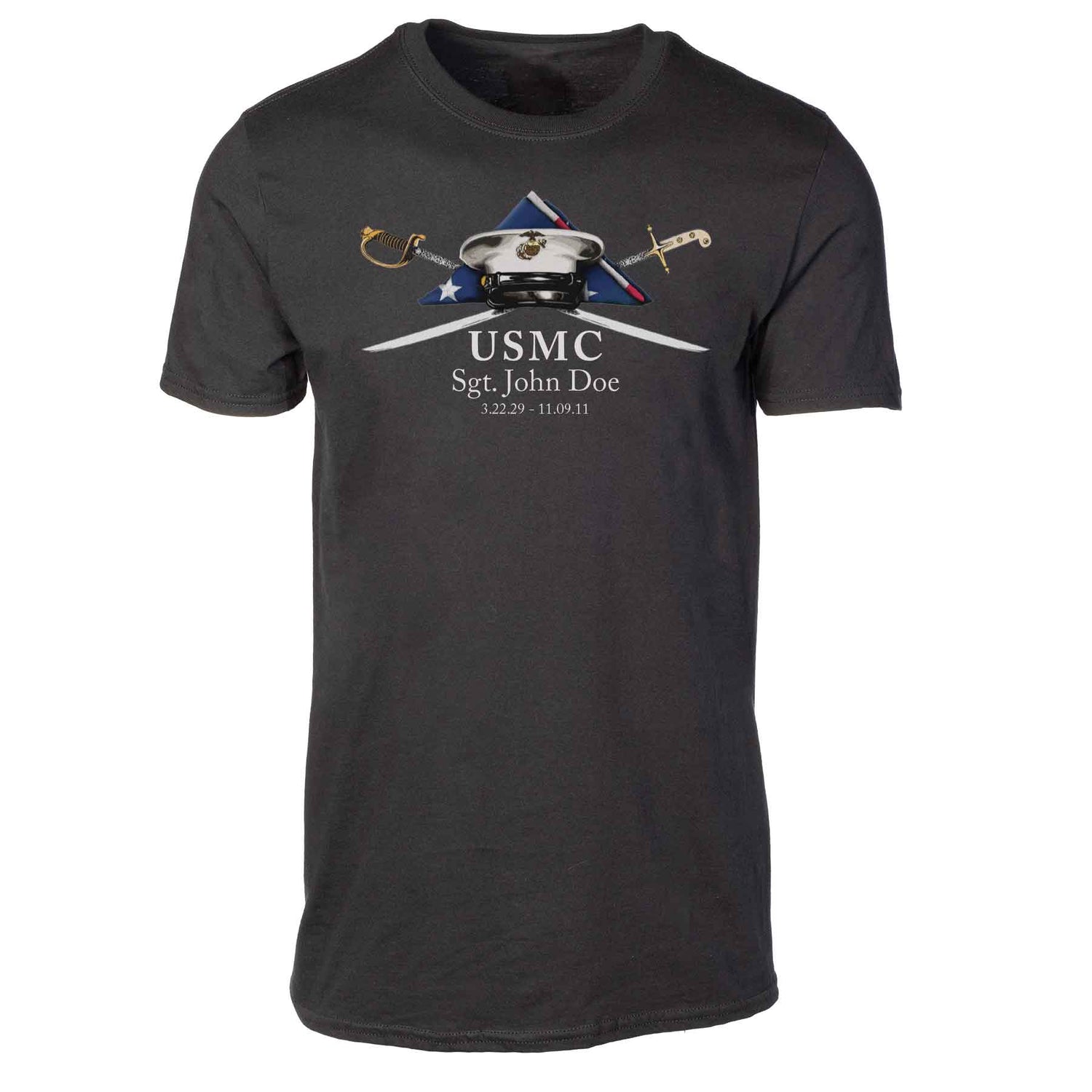USMC Personalized Folded Flag Memorial T-shirt – SGT GRIT