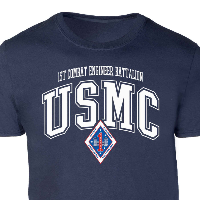 1st Combat Engineer Battalion Arched Patch Graphic T-shirt — SGT GRIT