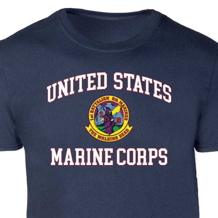 1st Battalion 9th Marines USMC Patch Graphic T-shirt — SGT GRIT
