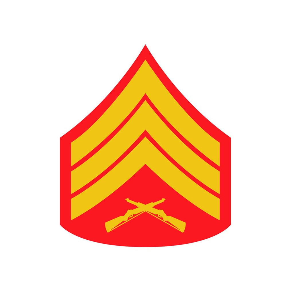 Sergeant Red and Gold Rank Insignia Decal — SGT GRIT