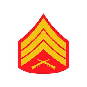 Sergeant Red and Gold Rank Insignia Decal — SGT GRIT
