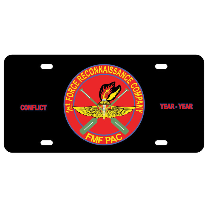 1st Force Recon FMF PAC License Plate — SGT GRIT
