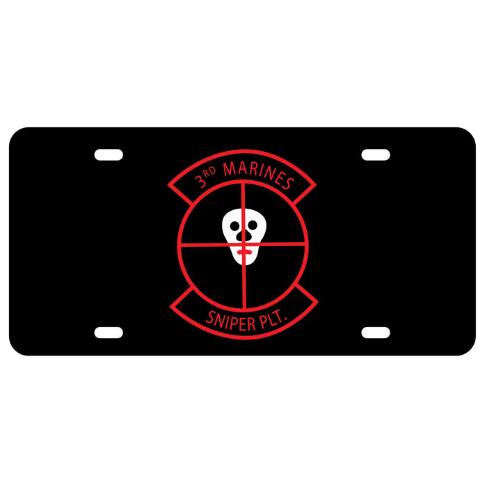 3rd Marines Sniper Platoon License Plate — SGT GRIT