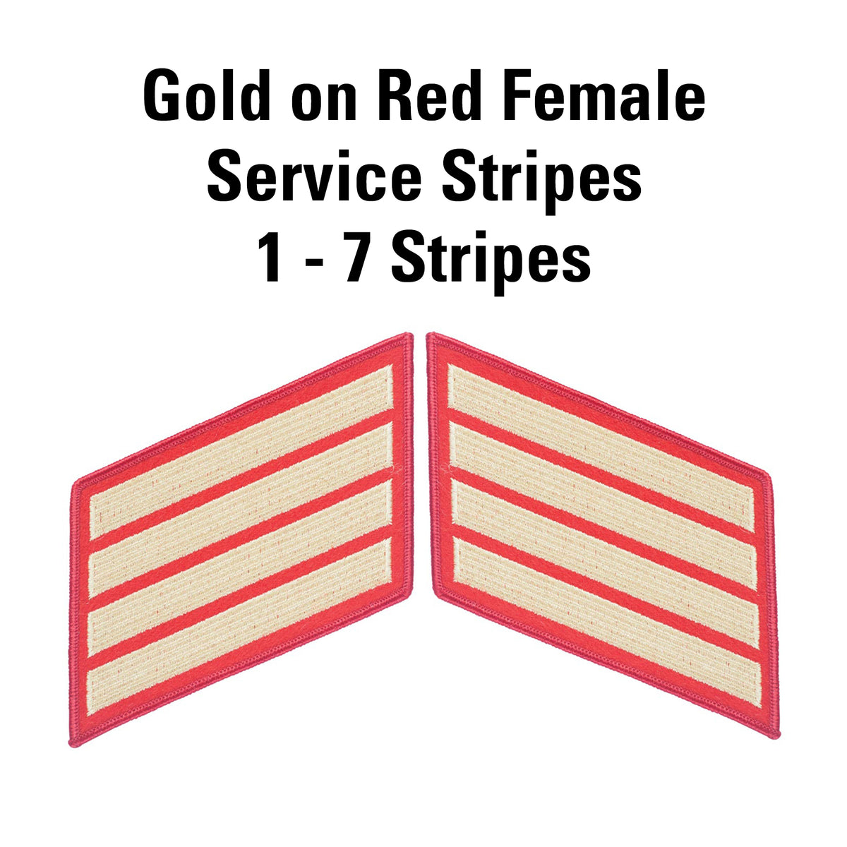 Gold on Red Female Service Stripes — SGT GRIT