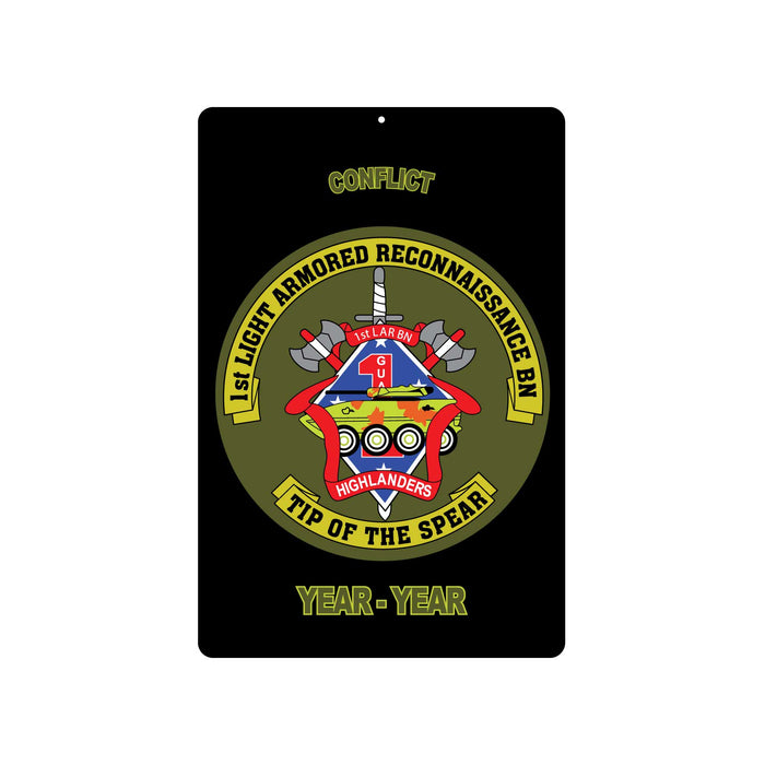 1st LAR Battalion Metal Sign — SGT GRIT