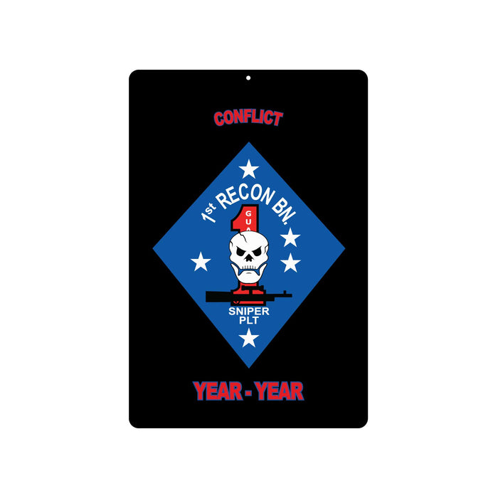 1st Recon Battalion Sniper Platoon Metal Sign — SGT GRIT
