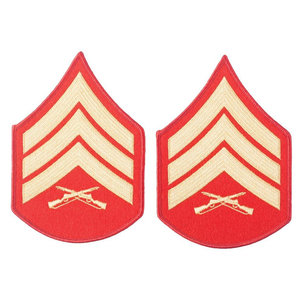 Gold on Red Embroidered Chevrons — SGT GRIT