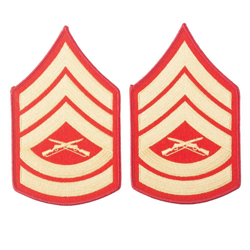 Gold on Red Embroidered Chevrons – SGT GRIT