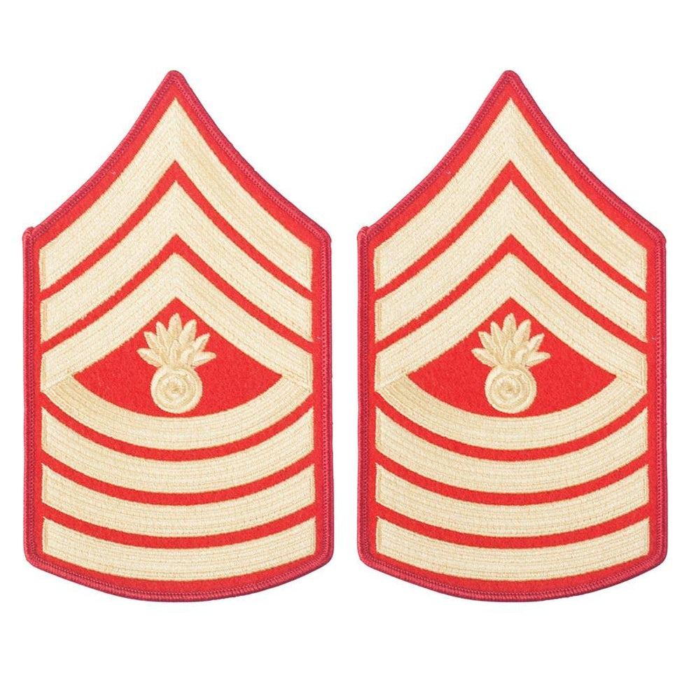Gold on Red Embroidered Chevrons — SGT GRIT